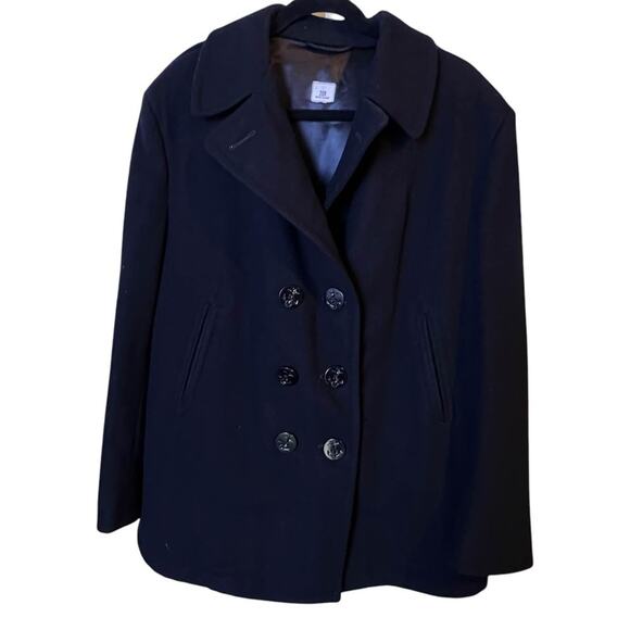 Jackets & Coats | Vintage Us Navy Pea Coat Mens 36 R Wool Jacket ...